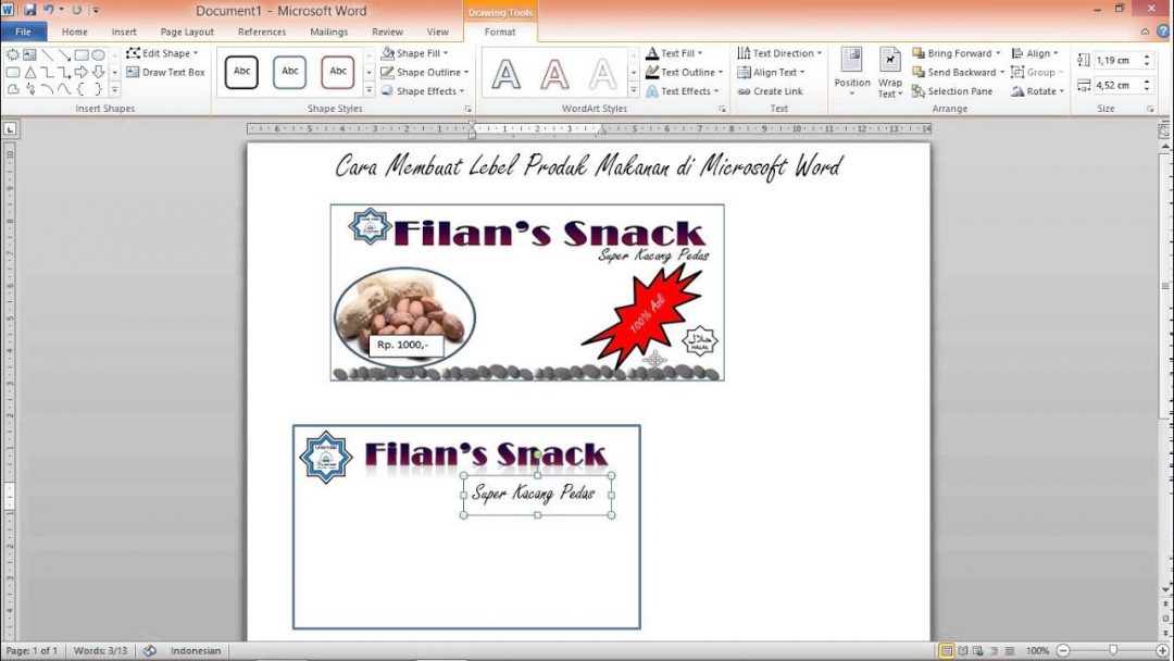 Membuat Desain Stiker label Dengan Microsoft Word, Begini Caranya?